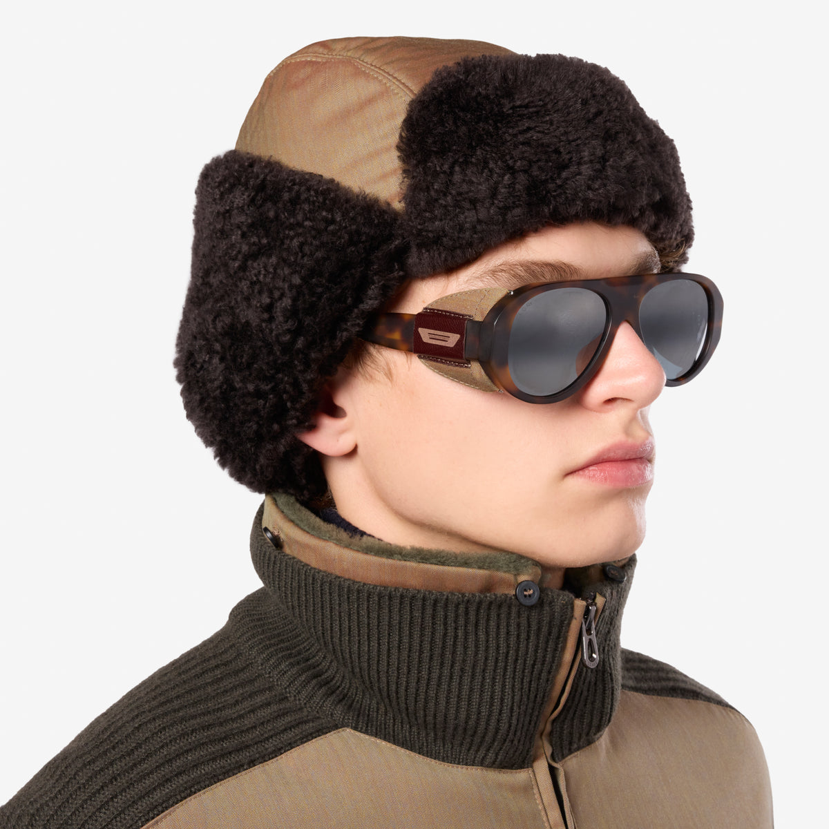 Wool solaro Cashmere shearling cap - brown | SEASE