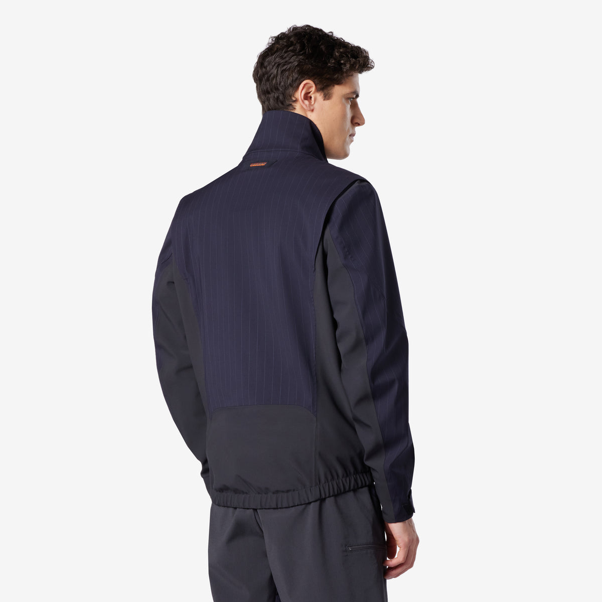 Laminated stretch wool and nylon shell jacket - blue | SEASE