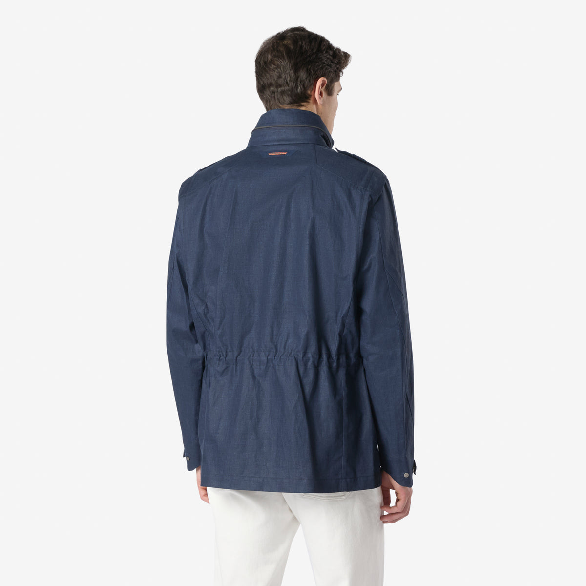 Laminated linen unlined field jacket - blue | SEASE