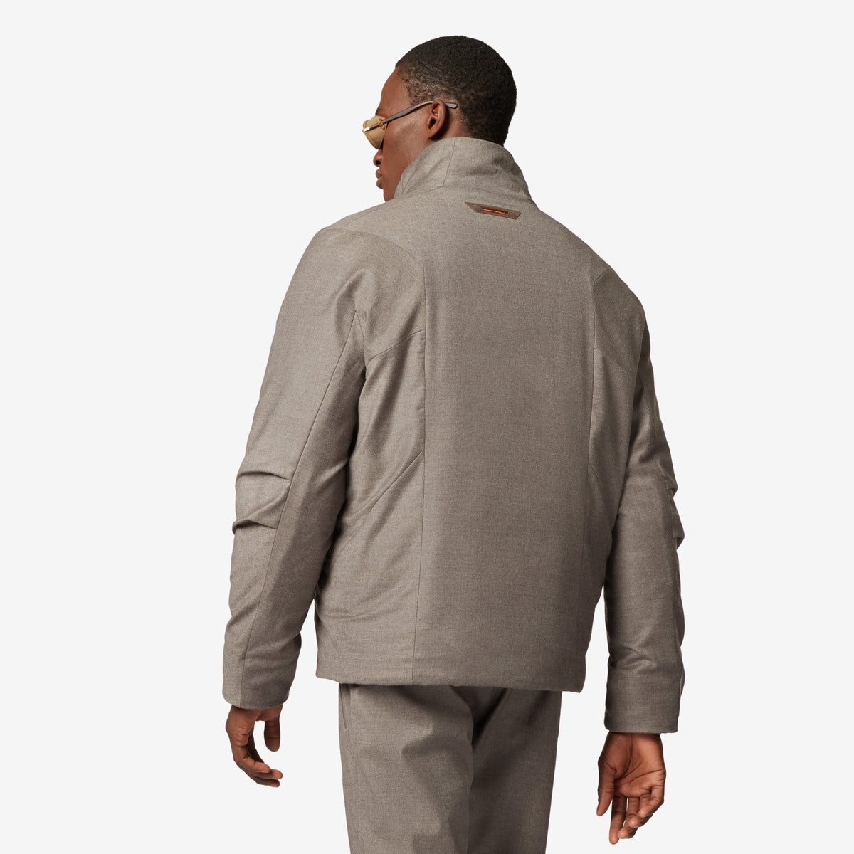 Insulated wool and silk packable jacket - brown | SEASE