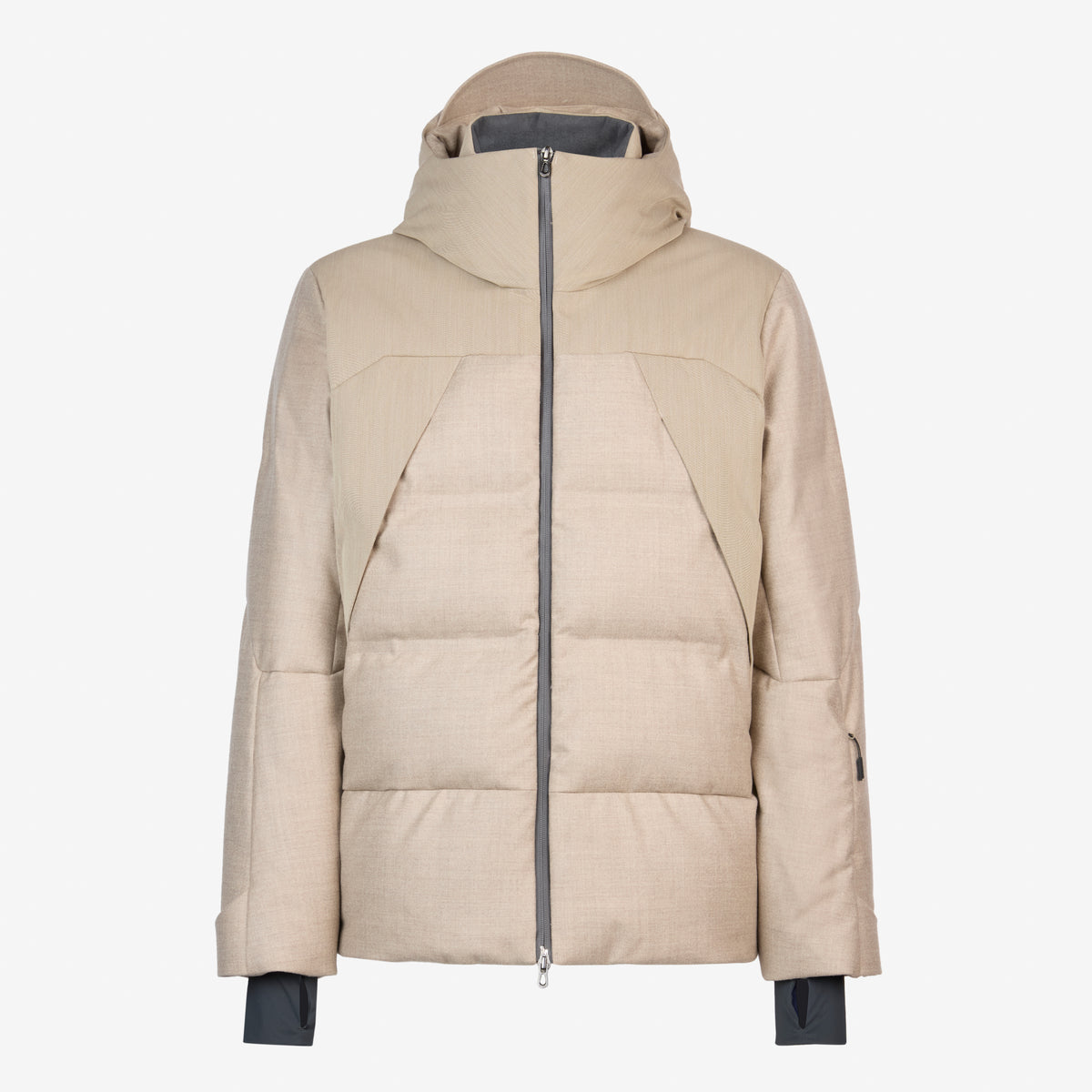 Insulated waterproof virgin wool ski jacket - beige | SEASE