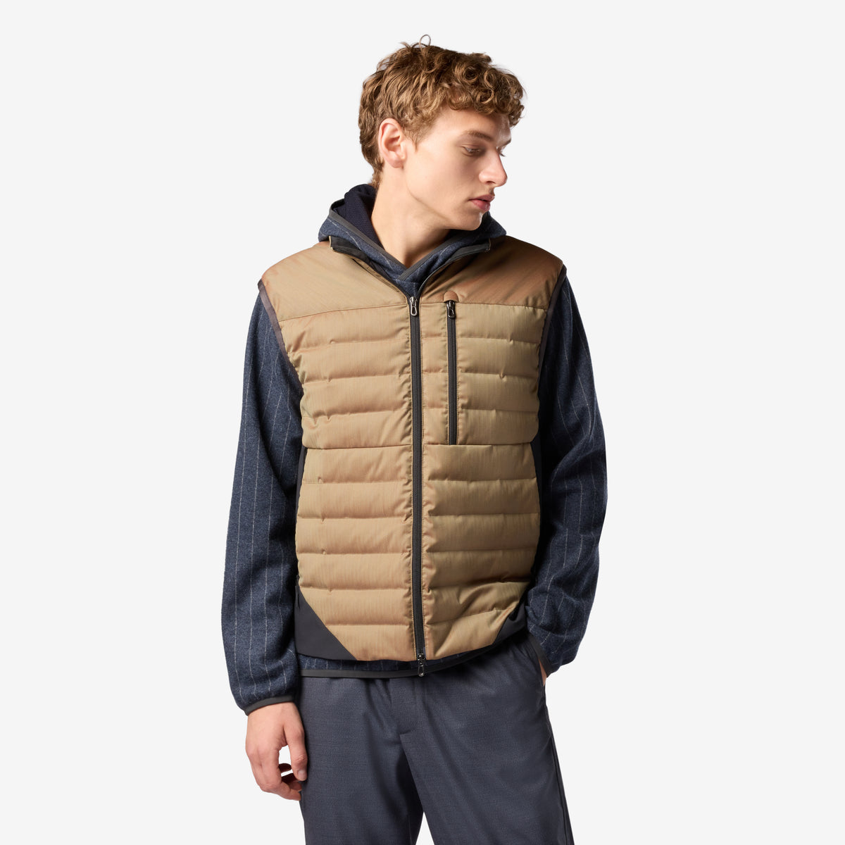 Insulated virgin wool vest - brown | SEASE