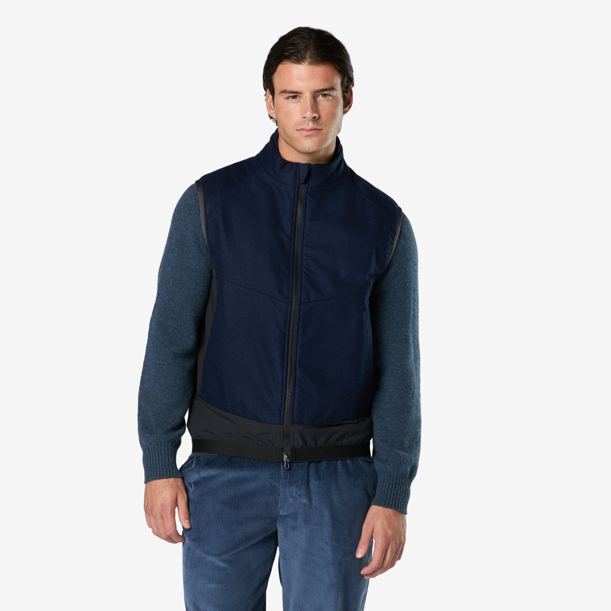Insulated wool flannel vest - blue | SEASE