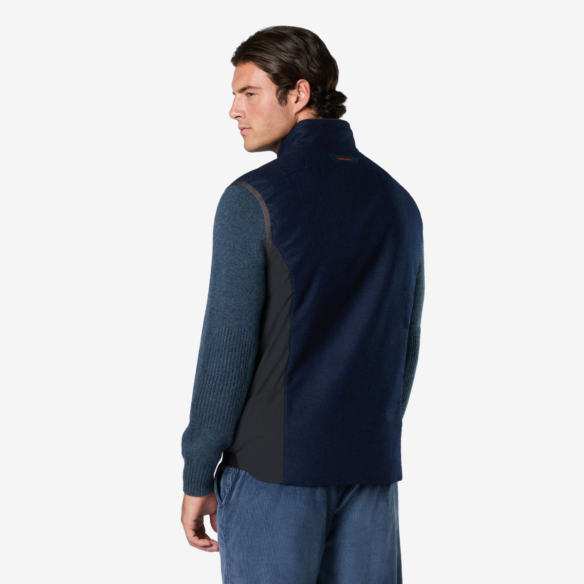 Insulated wool flannel vest - blue | SEASE
