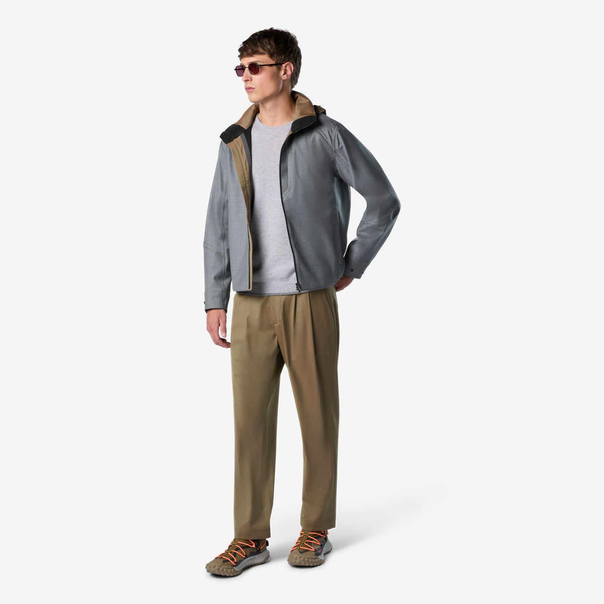 Bonded Solaro wool and bio-nylon suit pants - brown | SEASE
